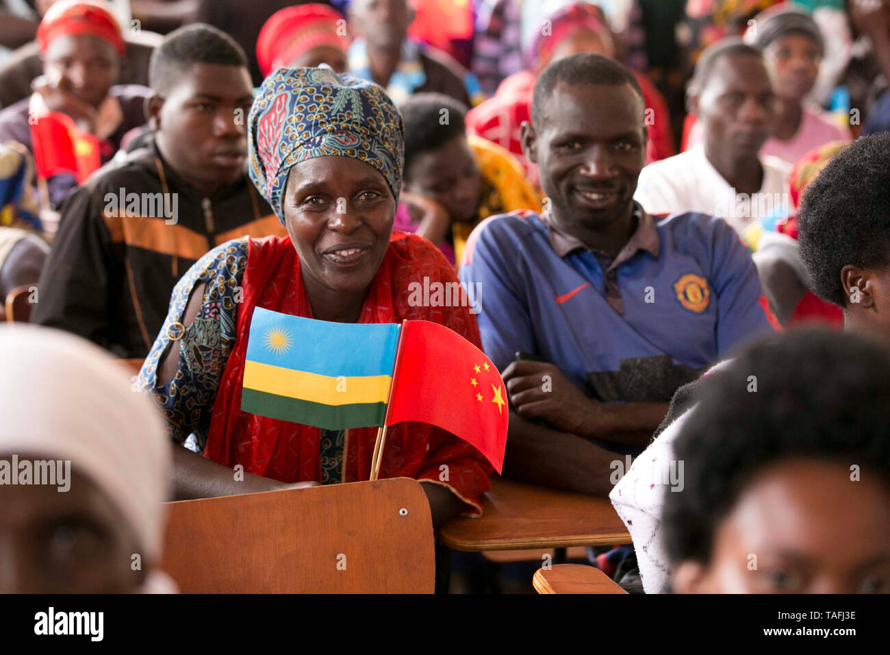 Rulindo, Rwanda. 24th May, 2019. Rwandan people attend the completion ...