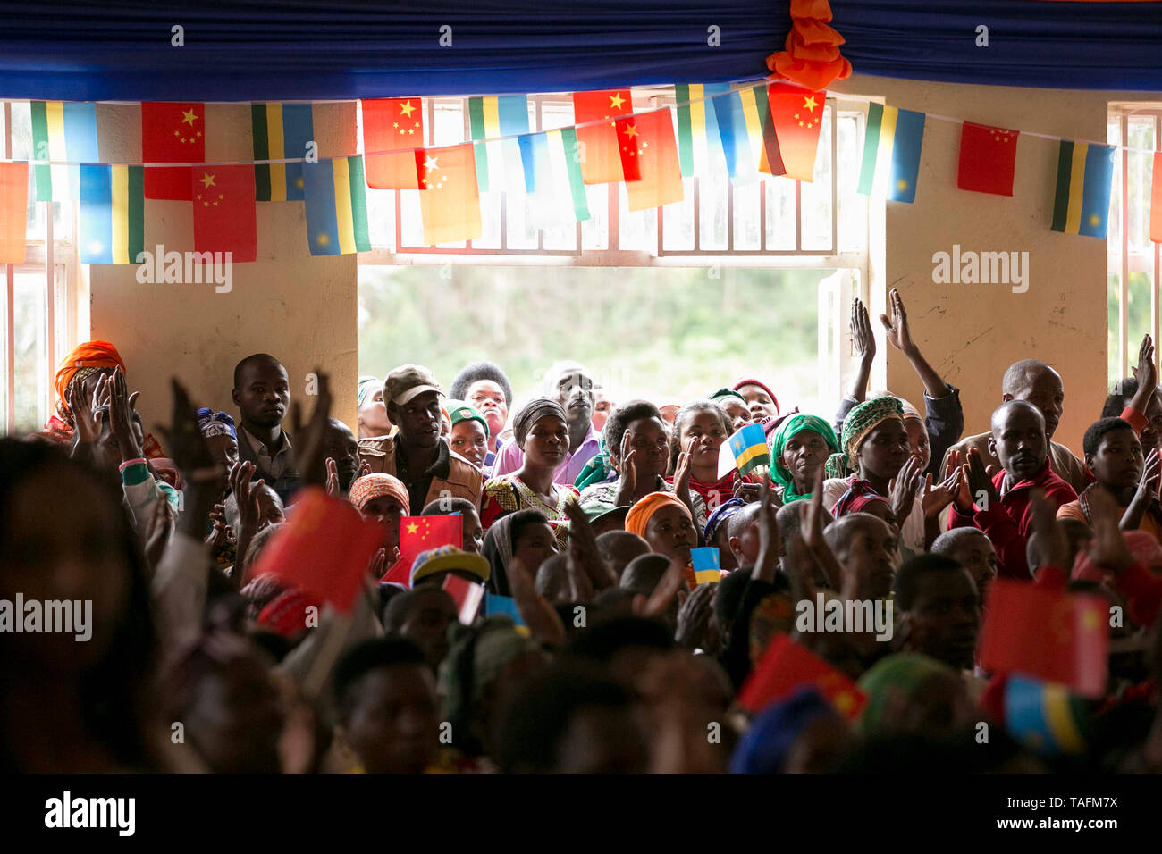 Rulindo, Rwanda. 24th May, 2019. Rwandan people attend the completion ...