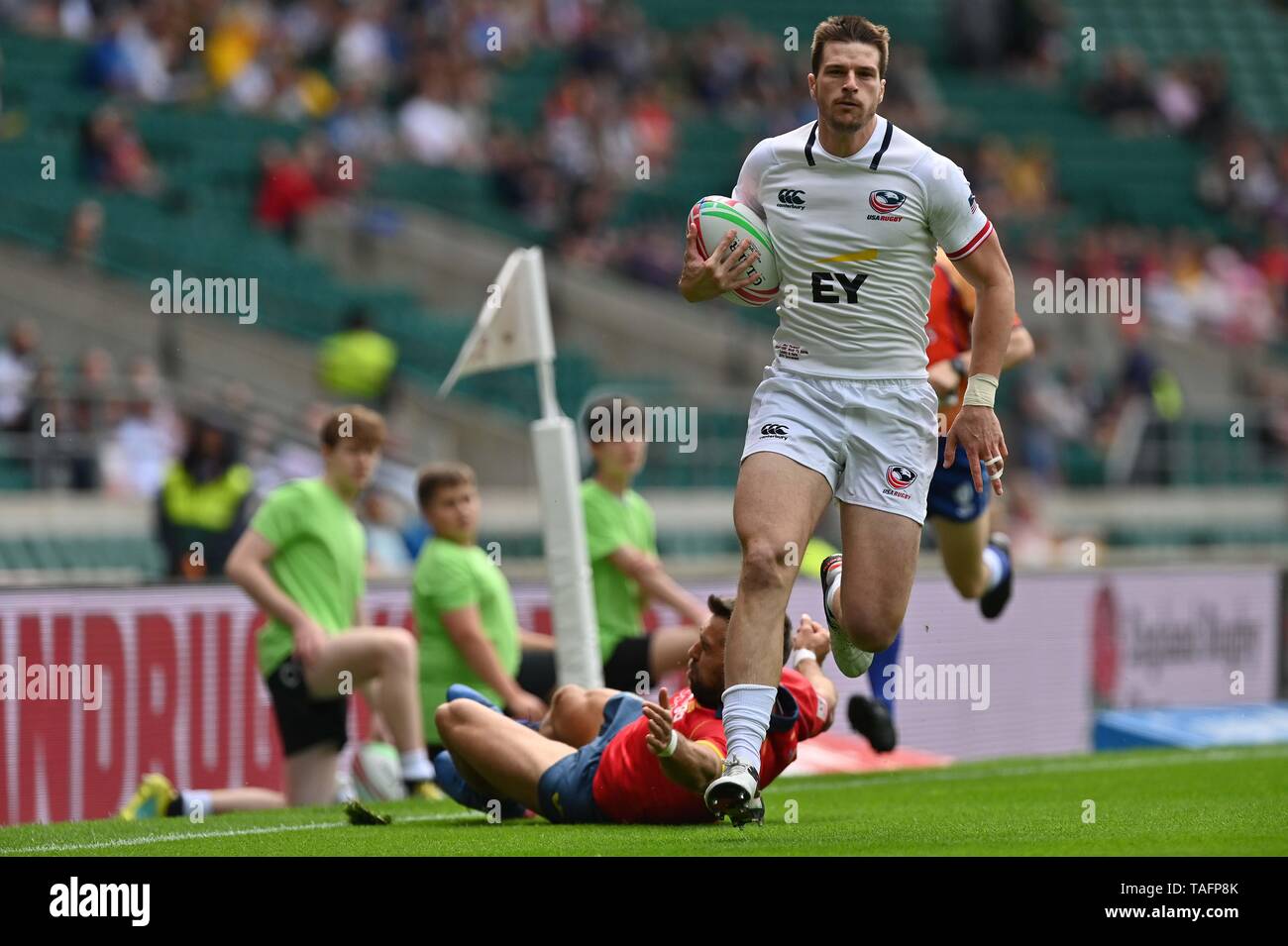 London, UK. 25th May, 2019. Brett Thompson (USA). HSBC world rugby ...