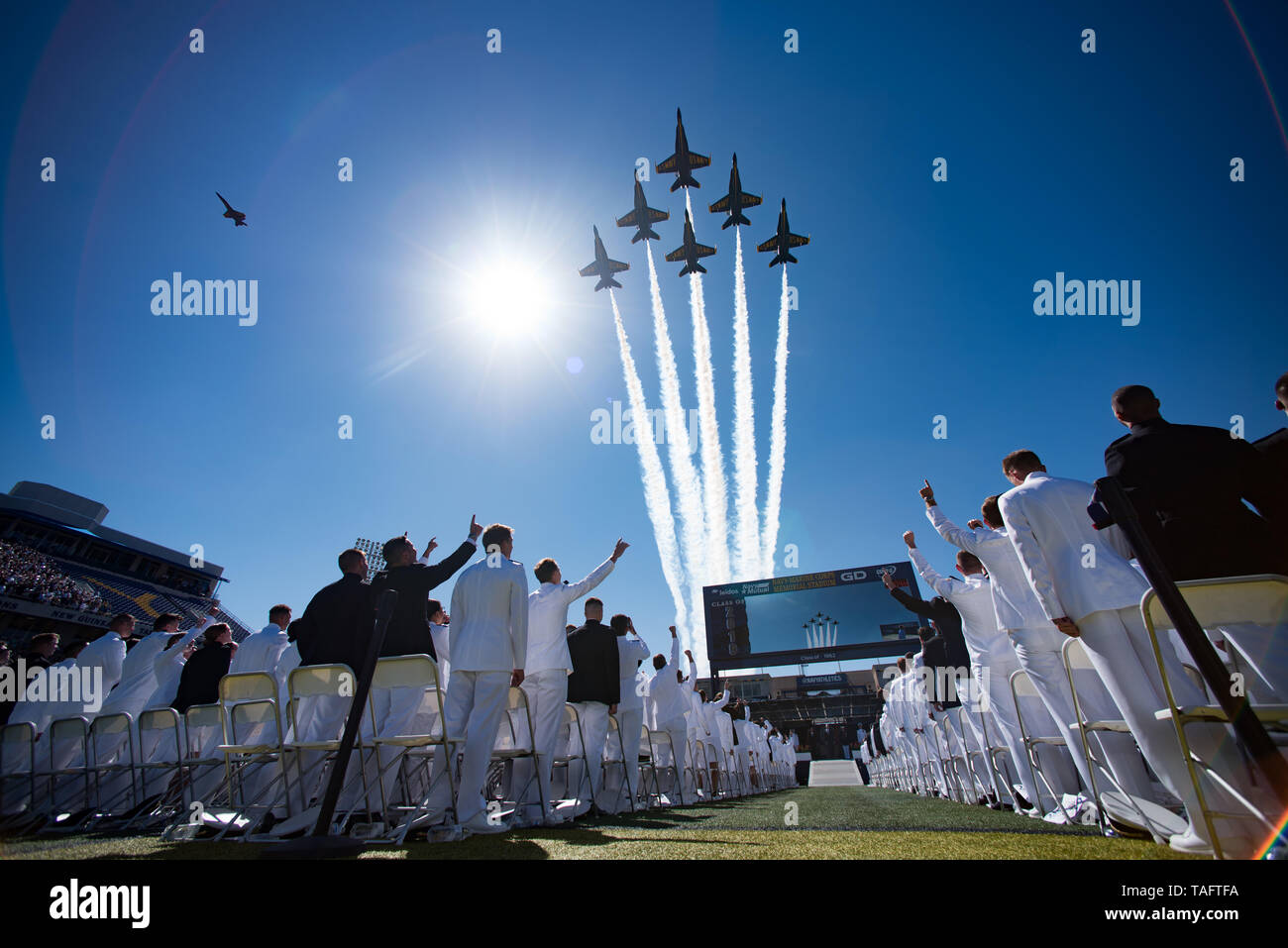 The U.S. Navy Flight Demonstration Squadron, the Blue Angels, fly in ...