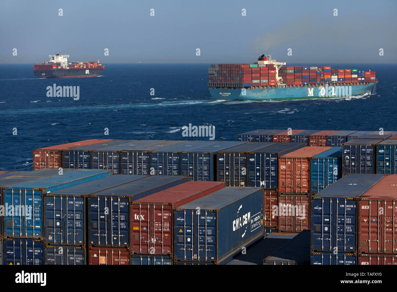 Container ship in Red Sea, Egypt Stock Photo - Alamy