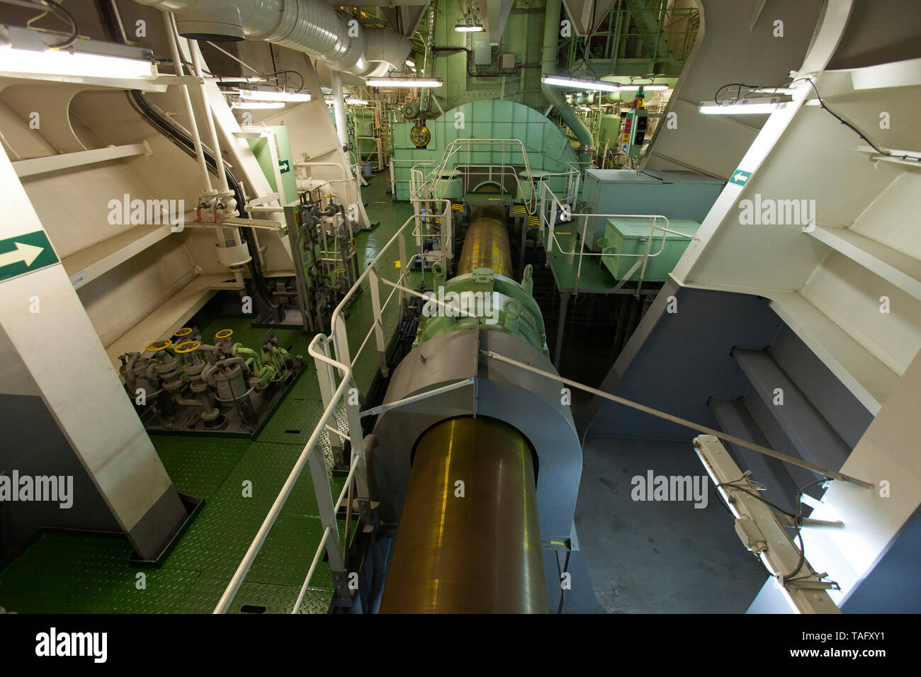 Axis of the propeller of a container ship 350 m long Stock Photo - Alamy