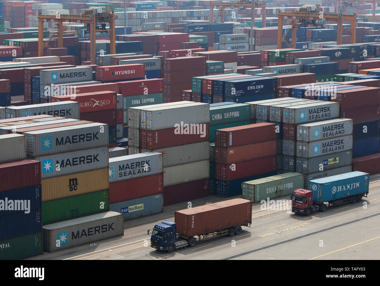 Containers, Yantian Container Port, Shenzhen Port, China Stock Photo ...