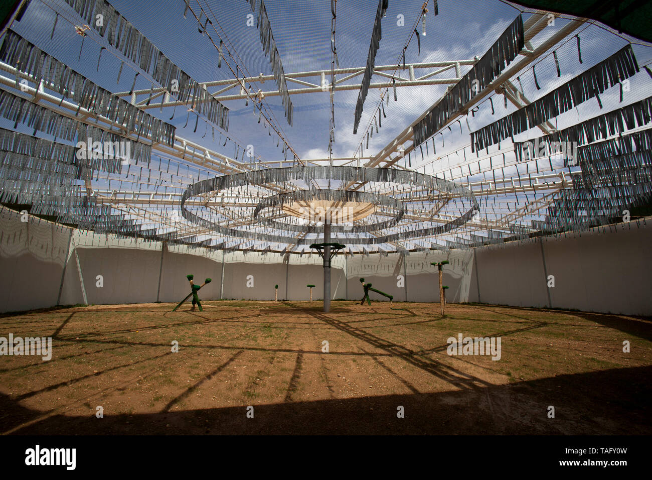 Flight training aviary for hunting falcons. Morocco Stock Photo - Alamy