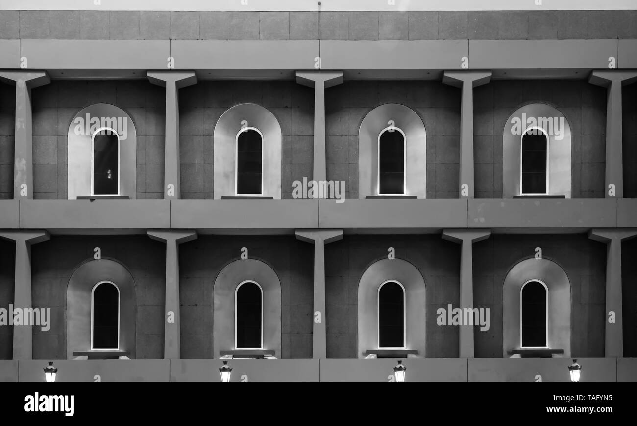 Old building columns balcony Black and White Stock Photos & Images - Alamy