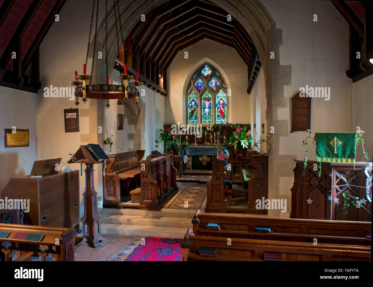 The nave & Sanctuary of St Lawrence Church, Tubney, Oxfordshire, UK ...
