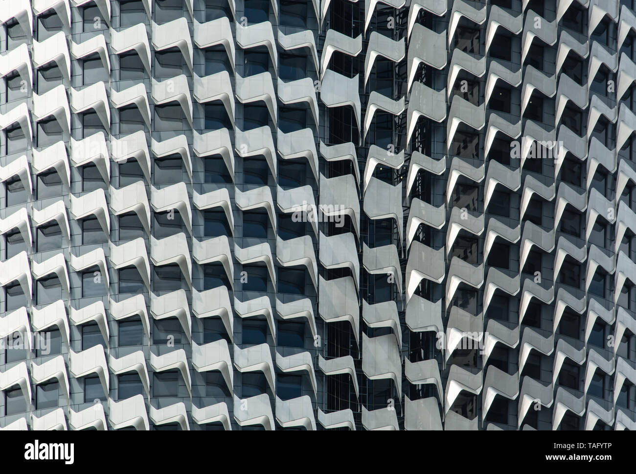 Abstract detail of the aluminum fins decorating the front facade Stock ...