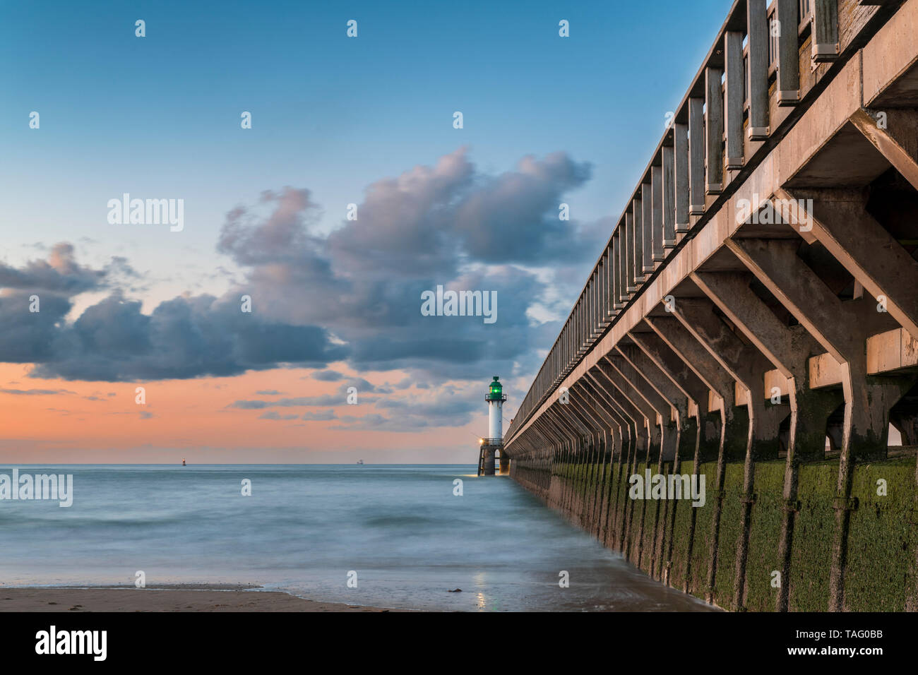 Calais pier at sunset, Hauts-de-France, France Stock Photo - Alamy
