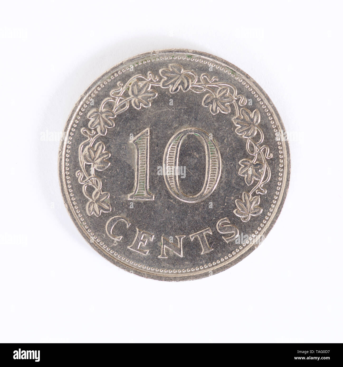 Malta 10 cents coin - 1972 Stock Photo - Alamy