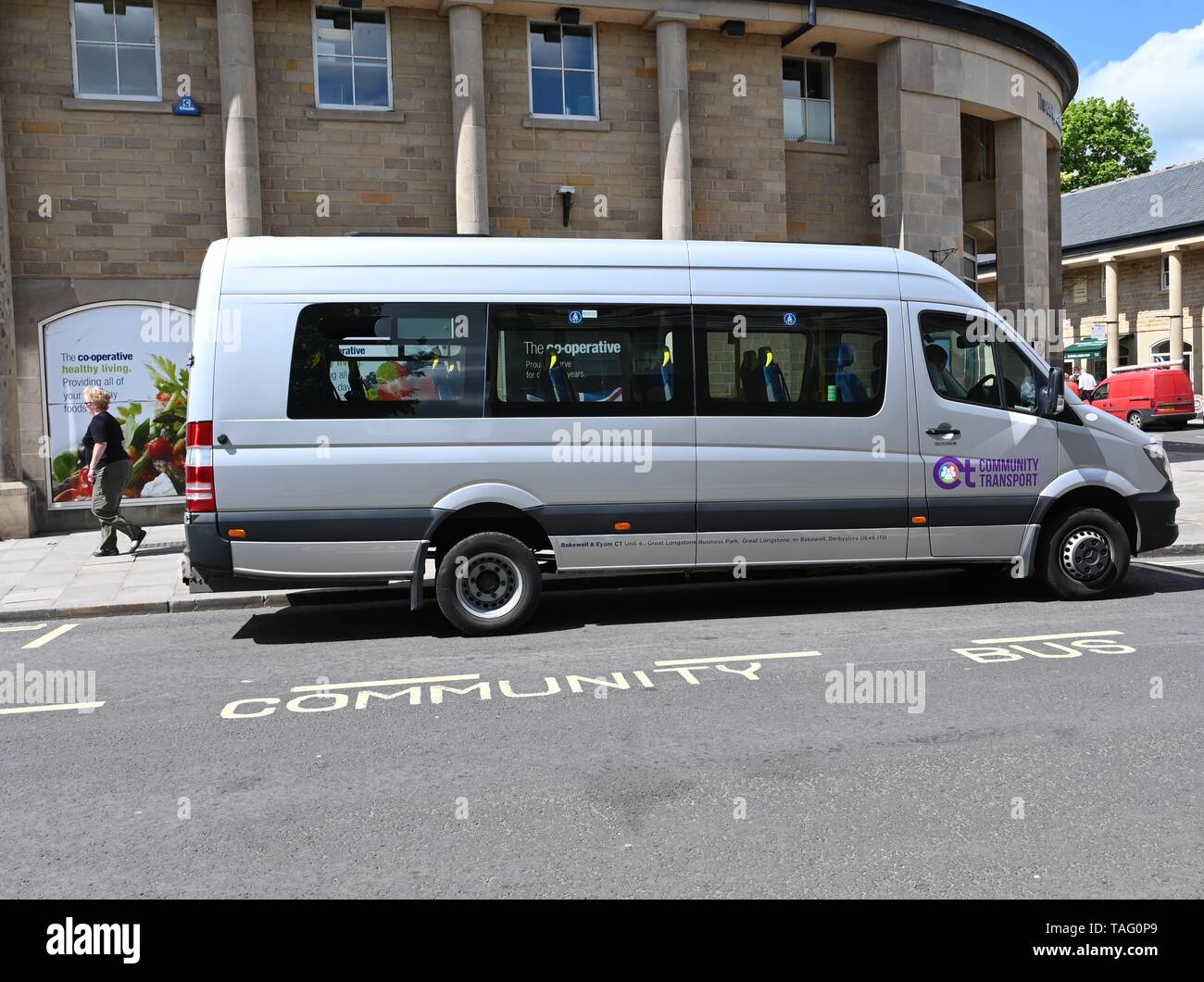 A Community Bus in Bakewell, Derbyshire Stock Photo - Alamy
