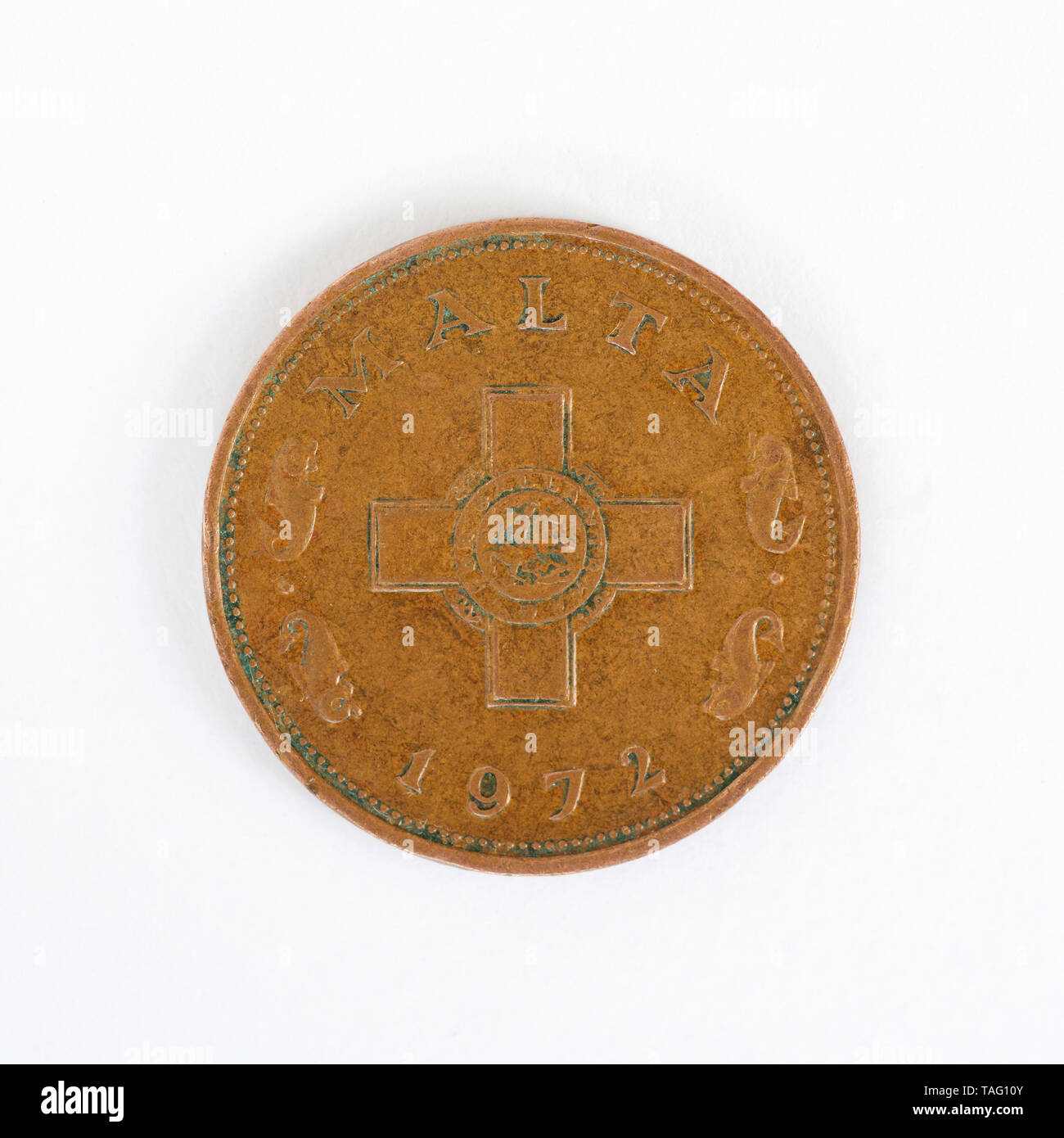 Malta 1 cent coin - 1972 Stock Photo - Alamy