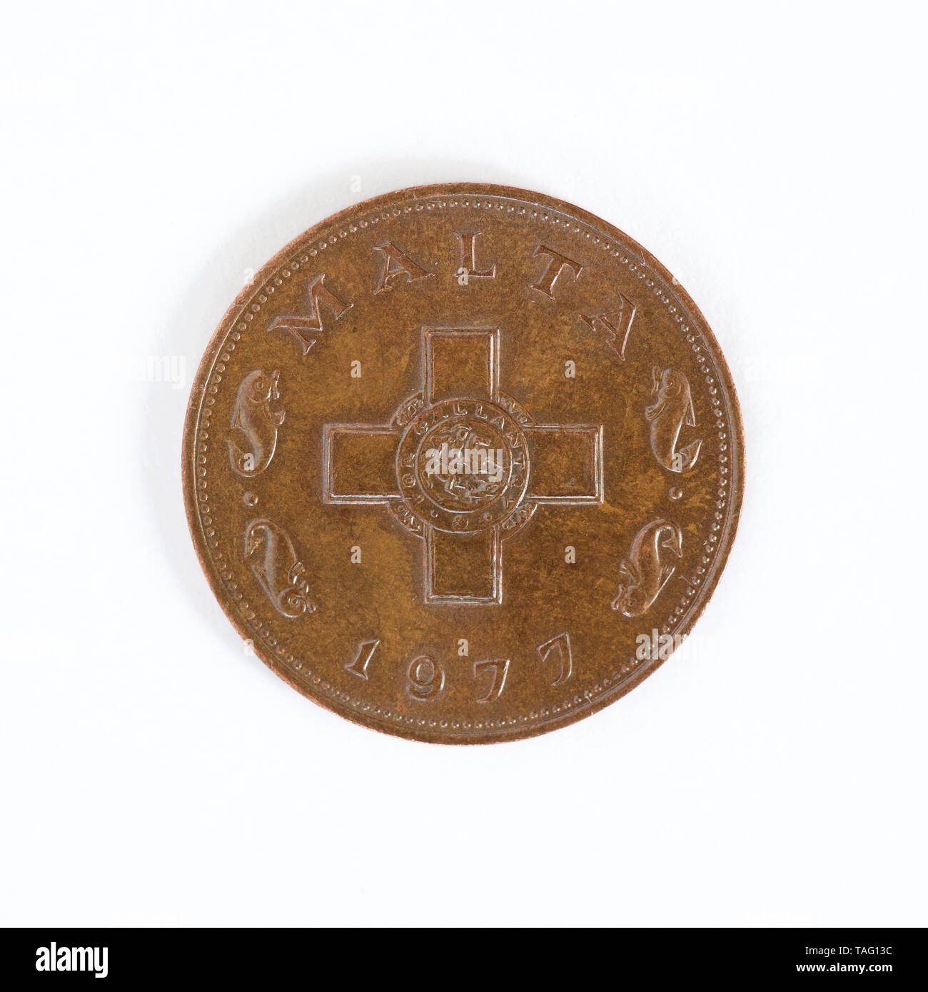 Malta 1 cent coin - 1977 Stock Photo - Alamy