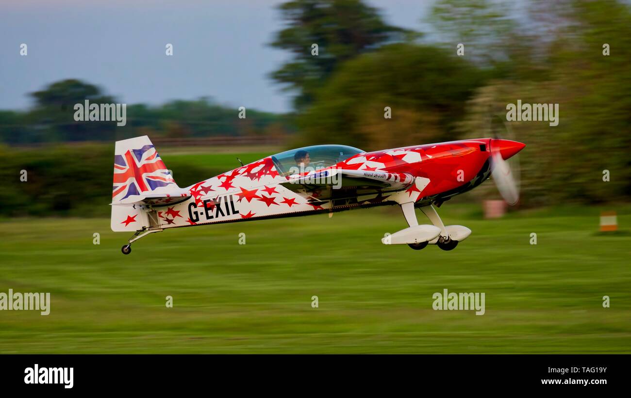 Global Stars Extra 300sc taking off from Old Warden Aerodrome Stock ...