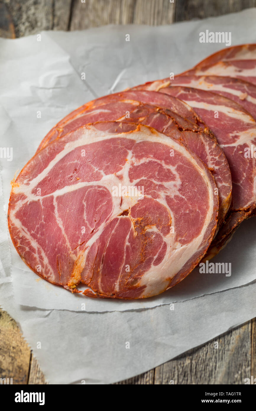 Organic Italian Capocollo Deli Meat Ready to Eat Stock Photo - Alamy