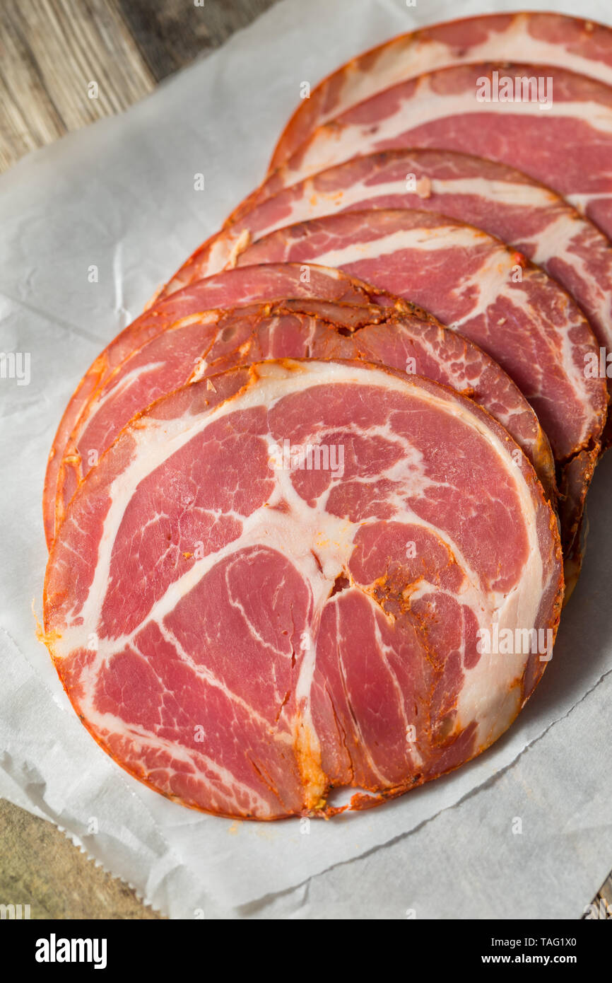 Organic Italian Capocollo Deli Meat Ready to Eat Stock Photo - Alamy