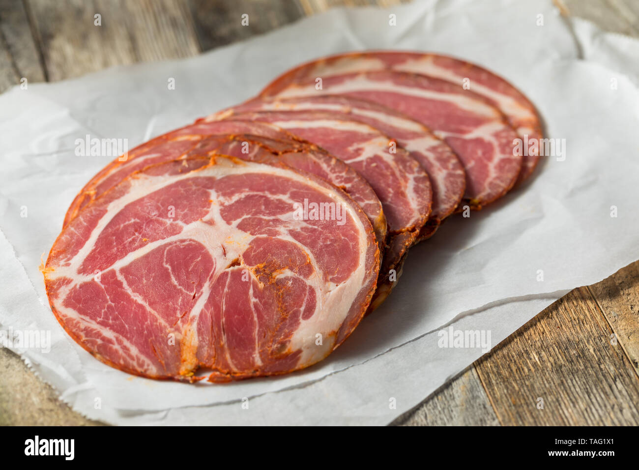 Organic Italian Capocollo Deli Meat Ready to Eat Stock Photo - Alamy