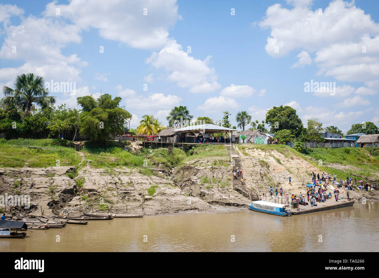 Port of Jenaro Herrera community on the Ucayali River on the route ...