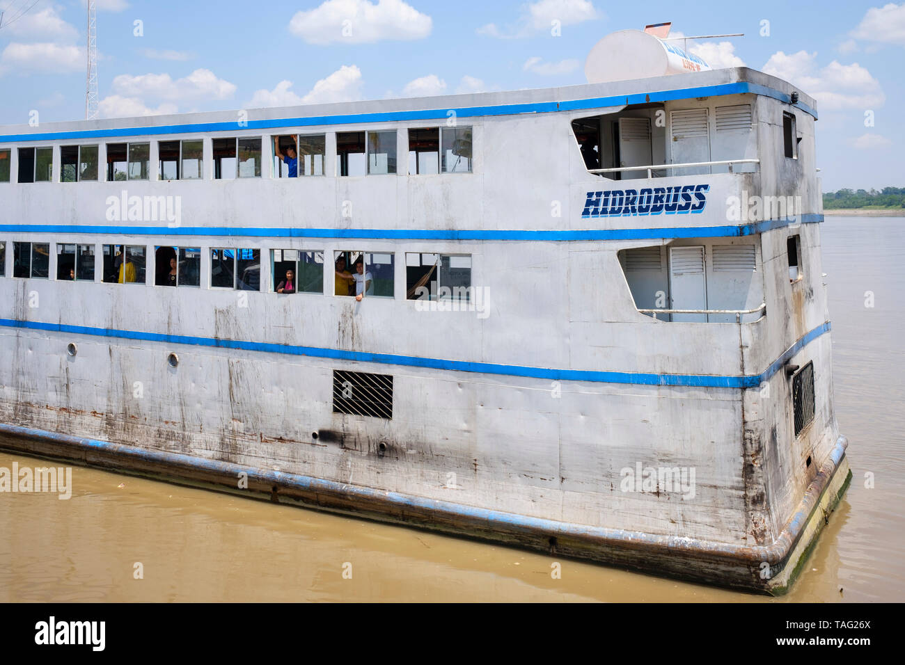 Ferry Gran Diego II that covers the route Iquitos-Pucallpa at port of ...