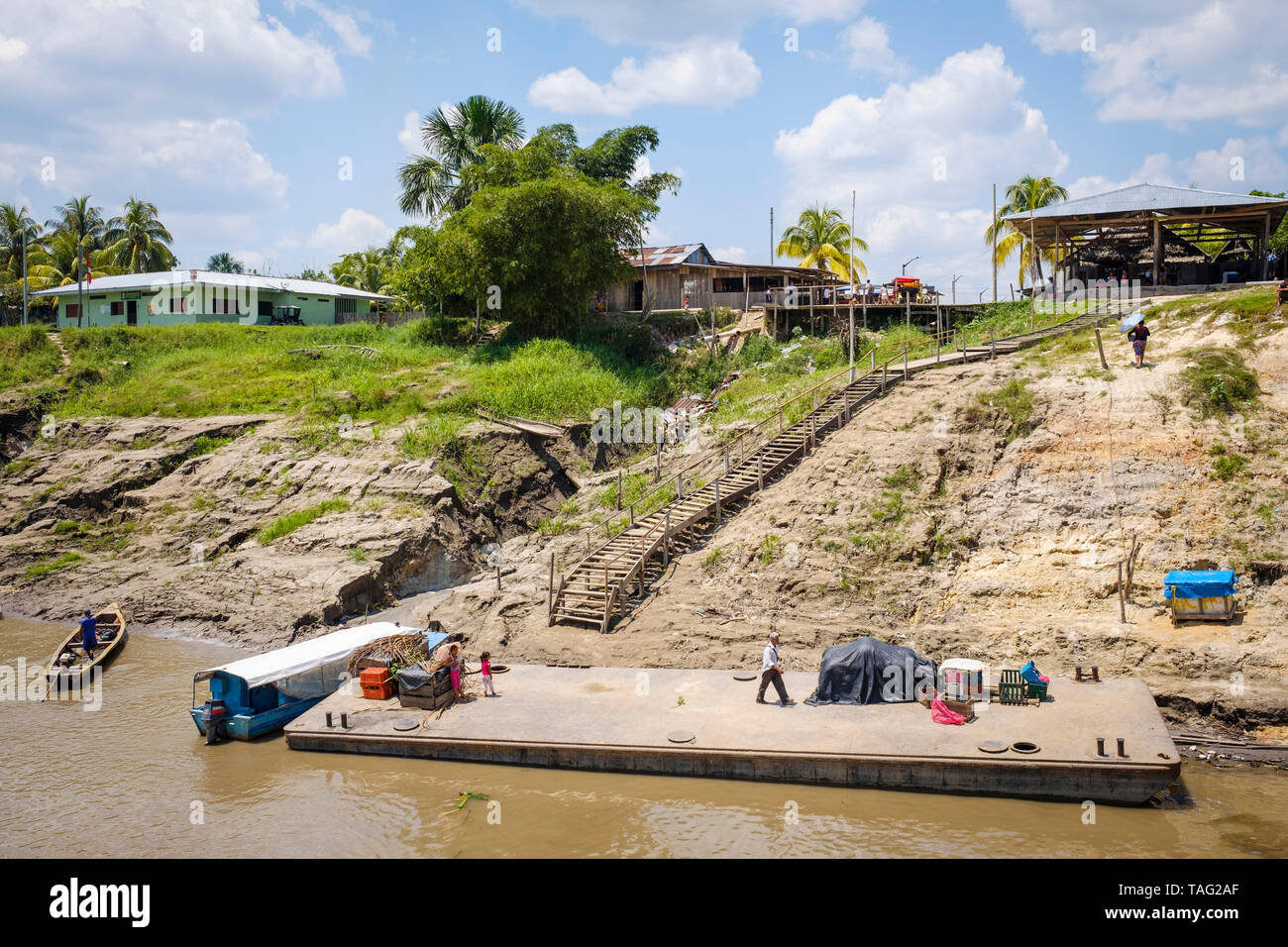 Port of Jenaro Herrera community on the Ucayali River on the route ...