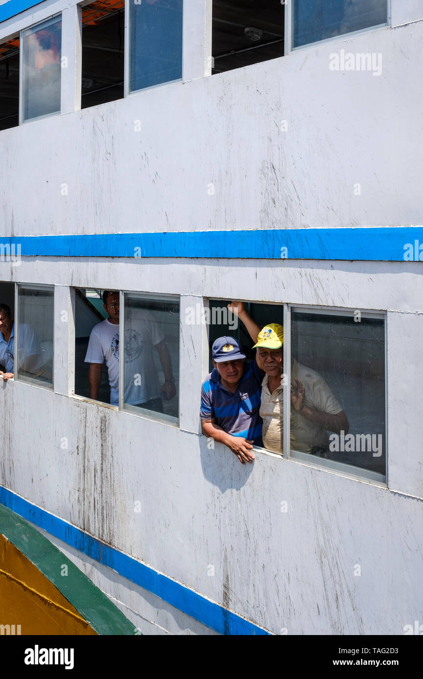 Ferry Gran Diego II that covers the route Iquitos-Pucallpa at port of ...