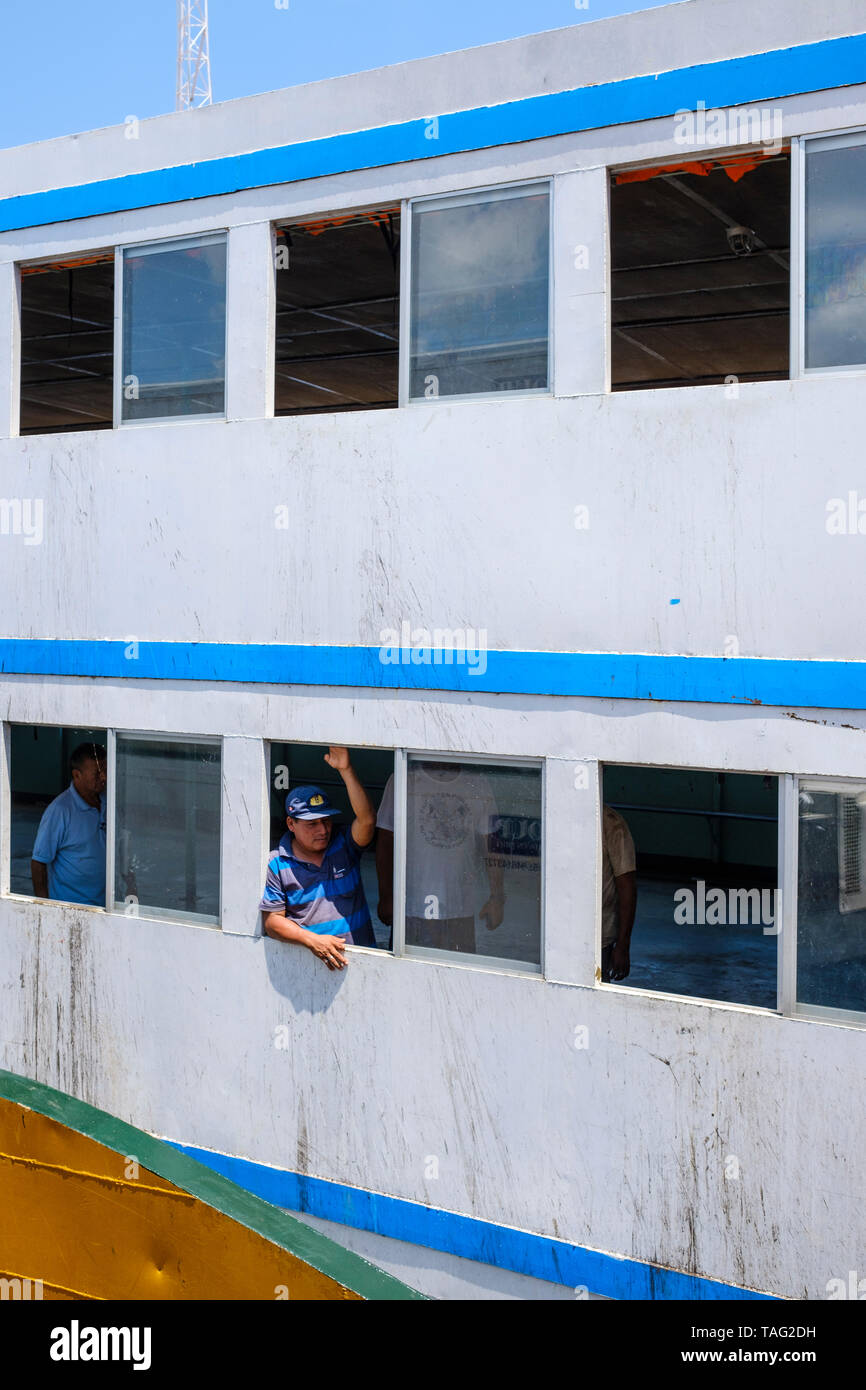 Ferry Gran Diego II that covers the route Iquitos-Pucallpa at port of ...