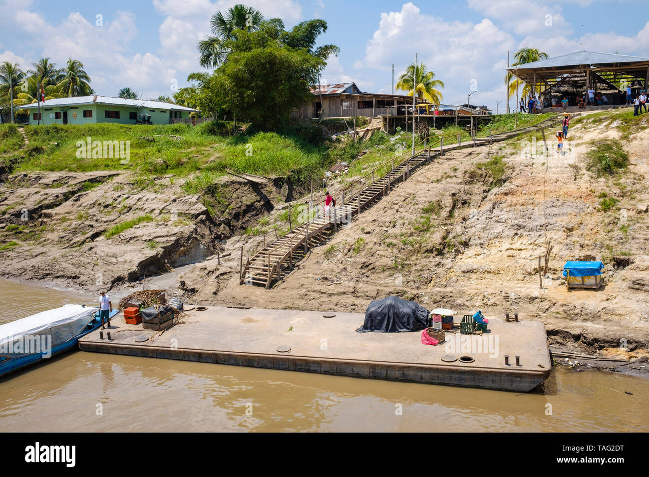 Port of Jenaro Herrera community on the Ucayali River on the route ...