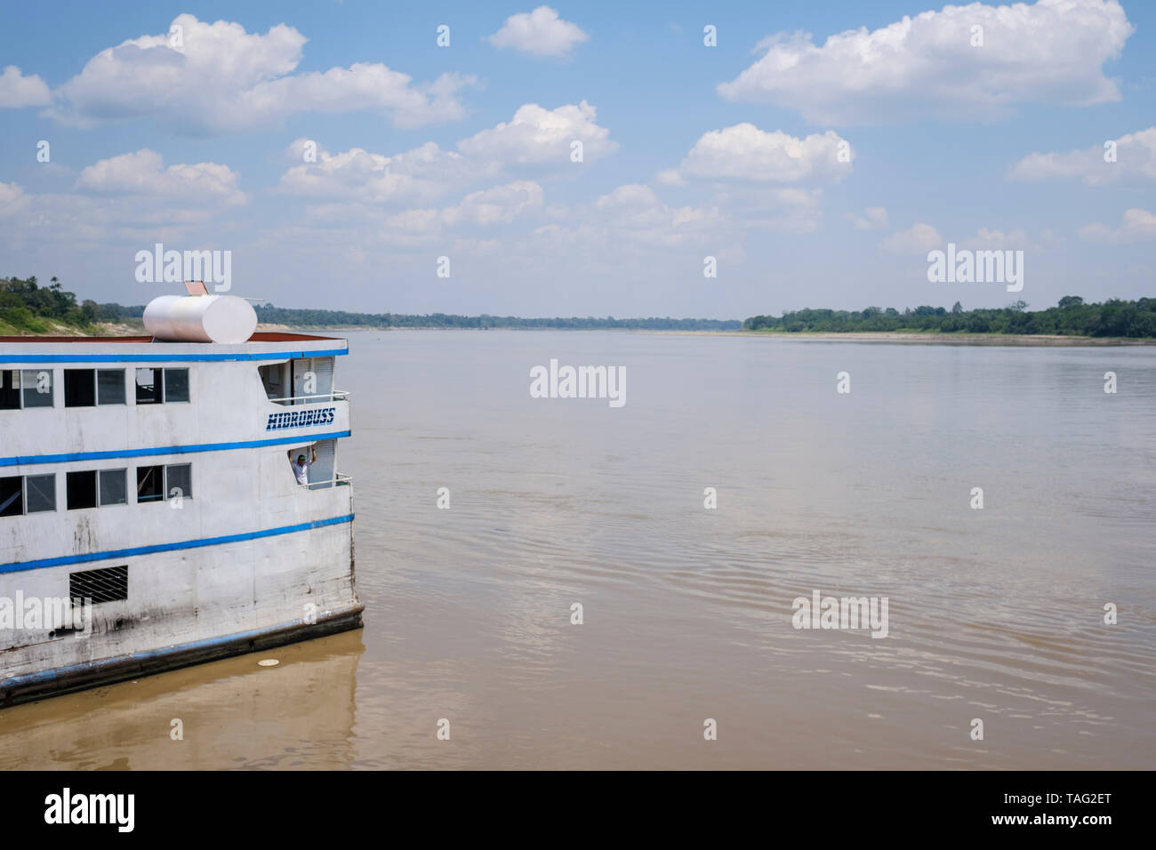 Ferry Gran Diego II that covers the route Iquitos-Pucallpa at port of ...