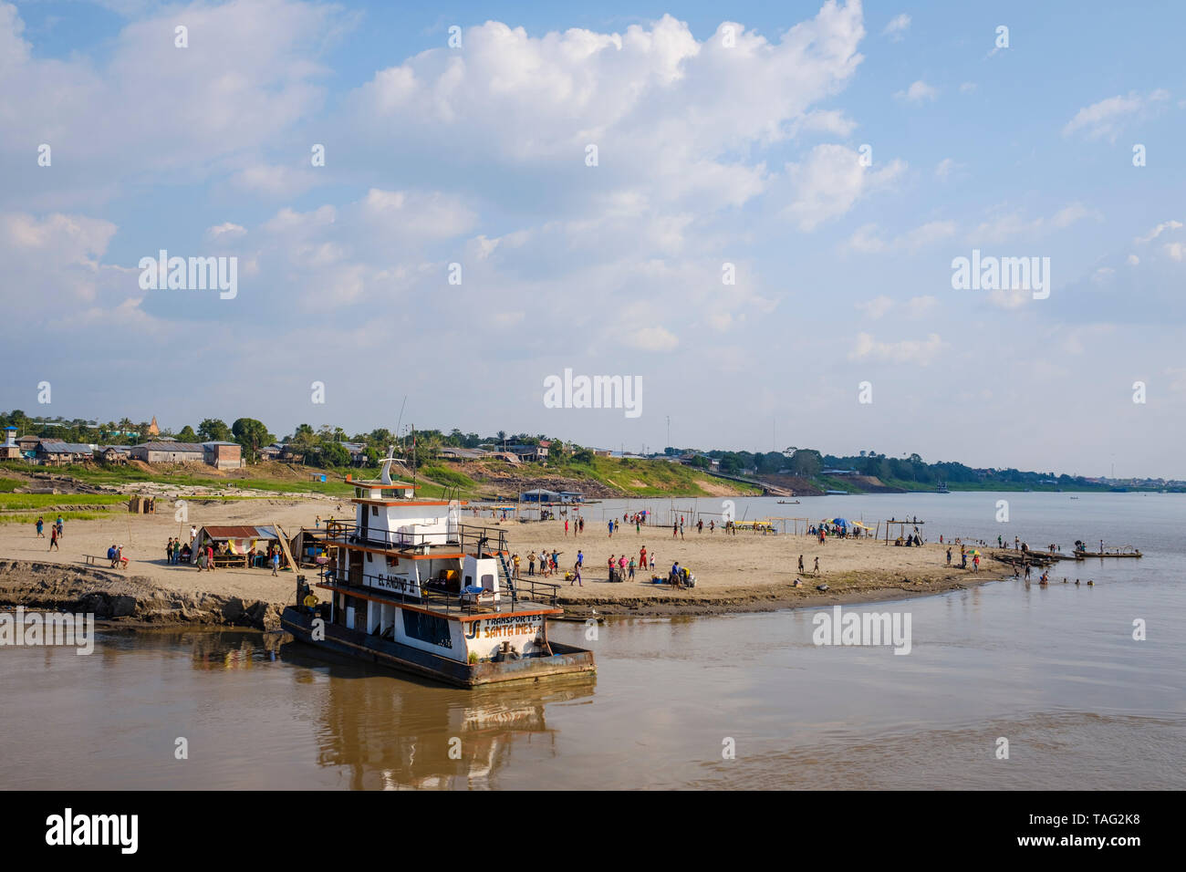 Requena community on the route Iquitos-Pucallpa on the Ucayali River ...