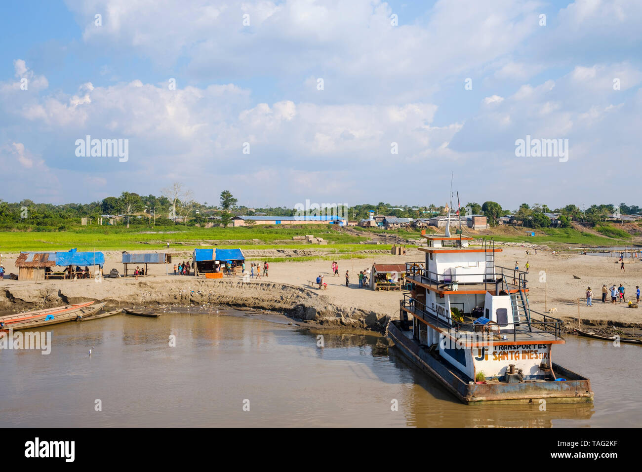 Requena community on the route Iquitos-Pucallpa on the Ucayali River ...