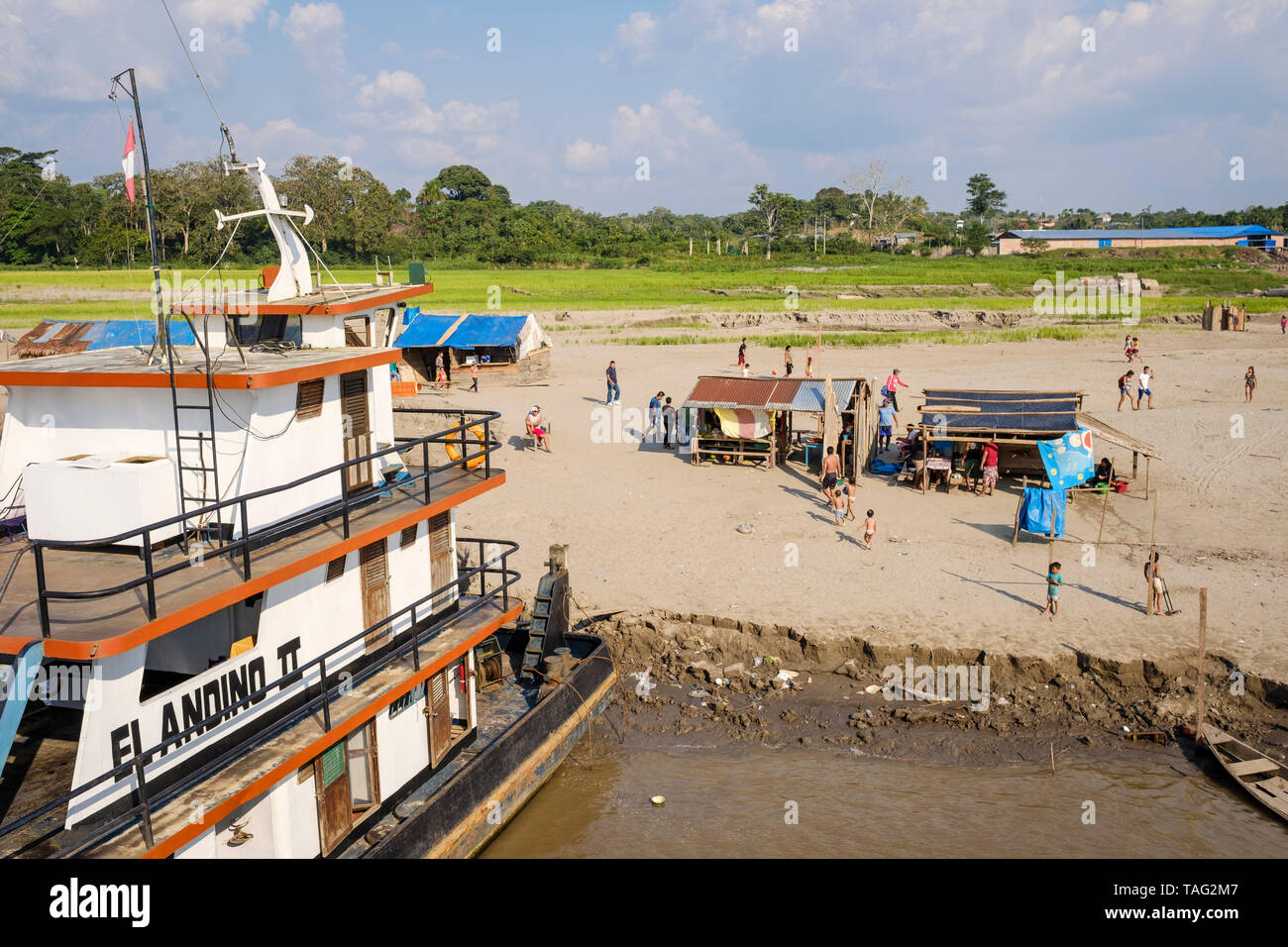 Requena community on the route Iquitos-Pucallpa on the Ucayali River ...