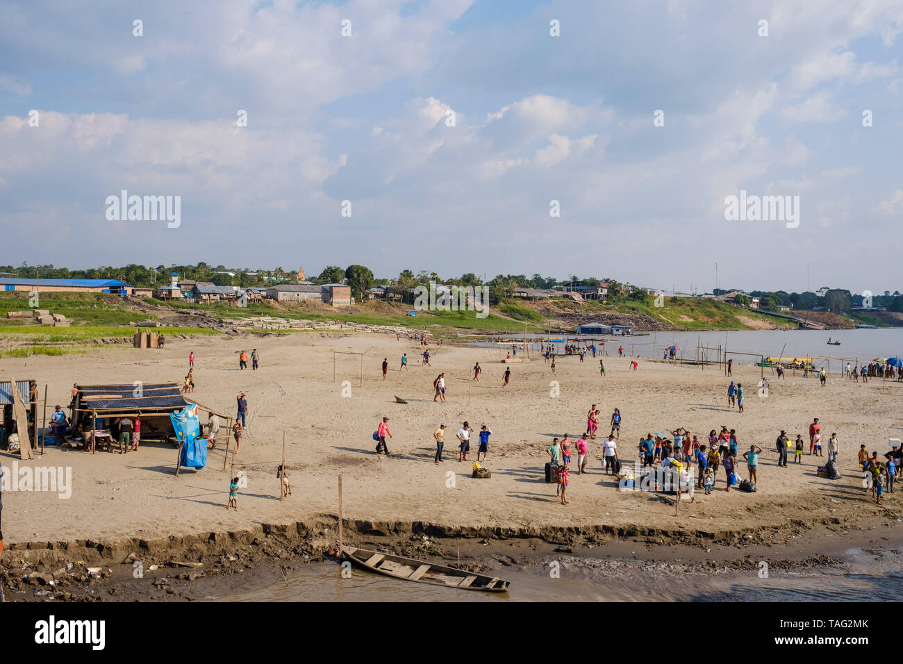 Requena community on the route Iquitos-Pucallpa on the Ucayali River ...