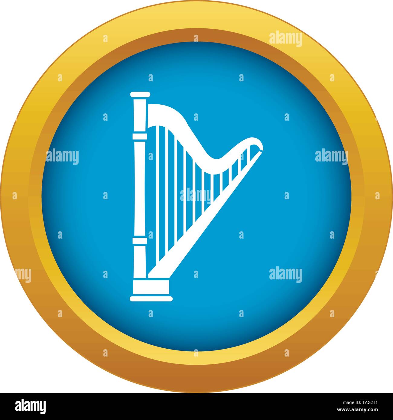 Harp icon blue vector isolated Stock Vector Image & Art - Alamy
