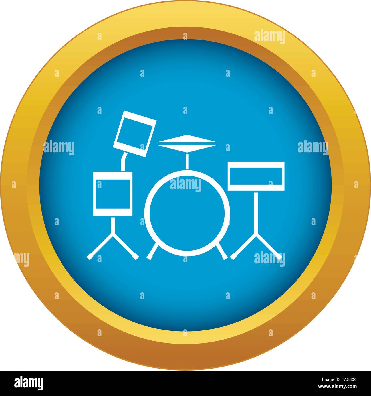 Drum kit icon blue vector isolated Stock Vector Image & Art - Alamy