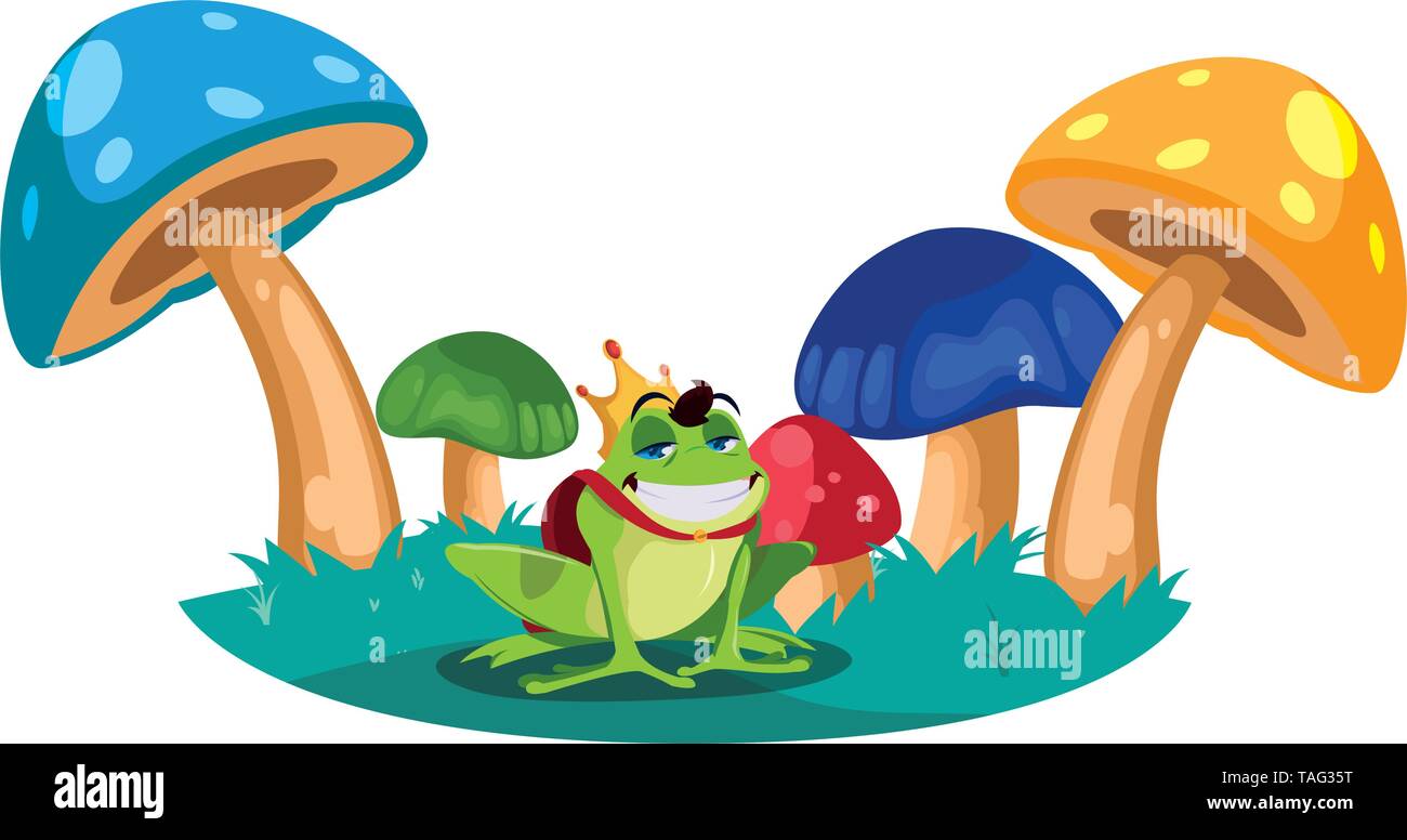 toad prince in garden fairytale character vector illustration design ...