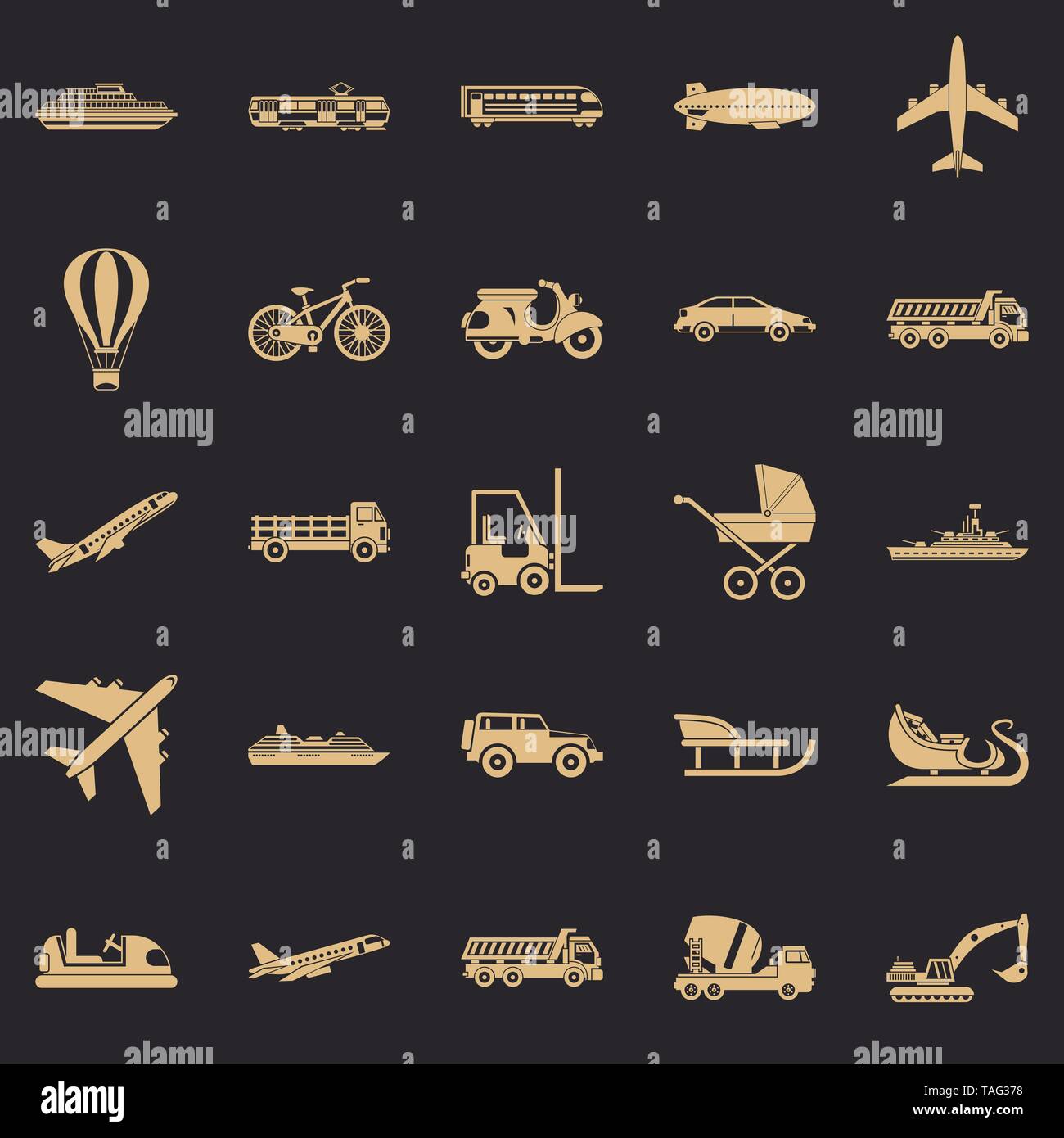 Transit icons set, simple style Stock Vector Image & Art - Alamy