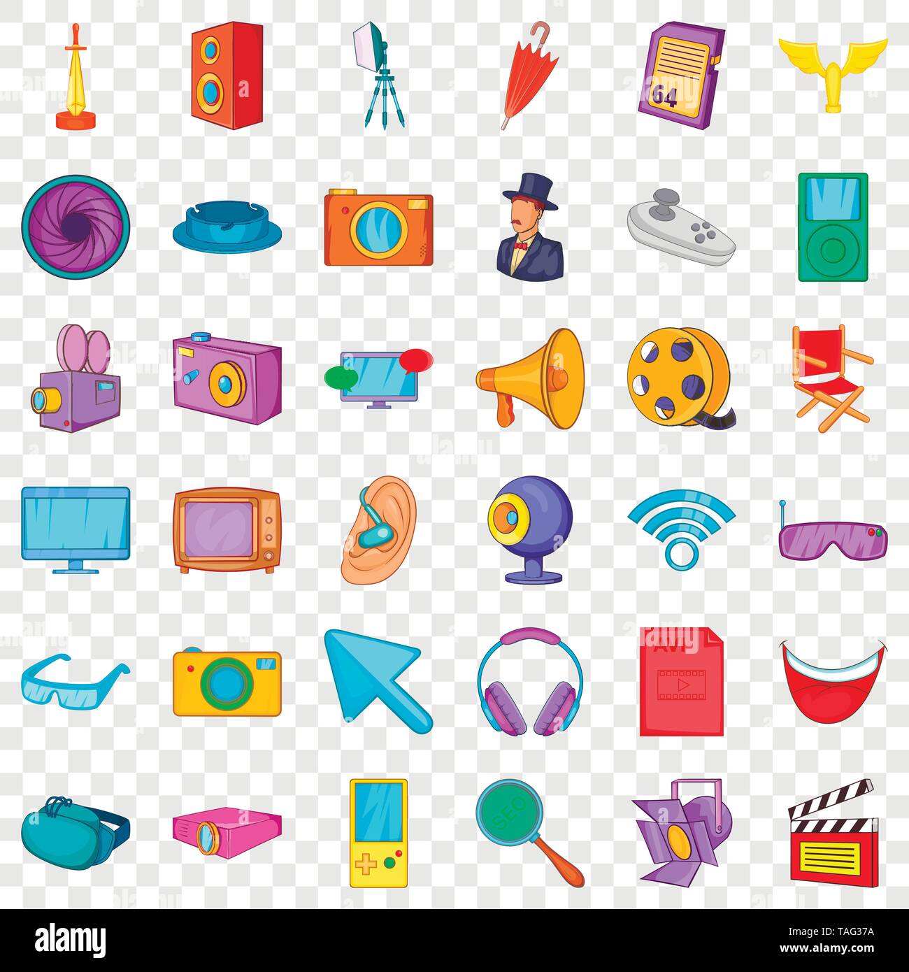Screen icons set, cartoon style Stock Vector Image & Art - Alamy
