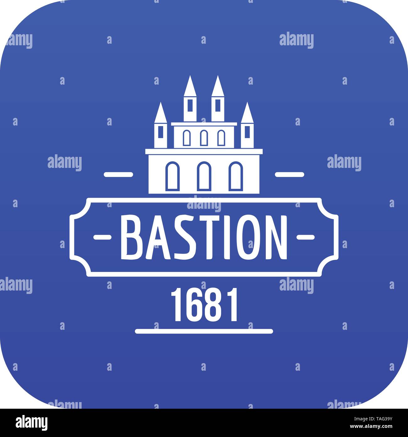 Royal bastion icon blue vector Stock Vector Image & Art - Alamy