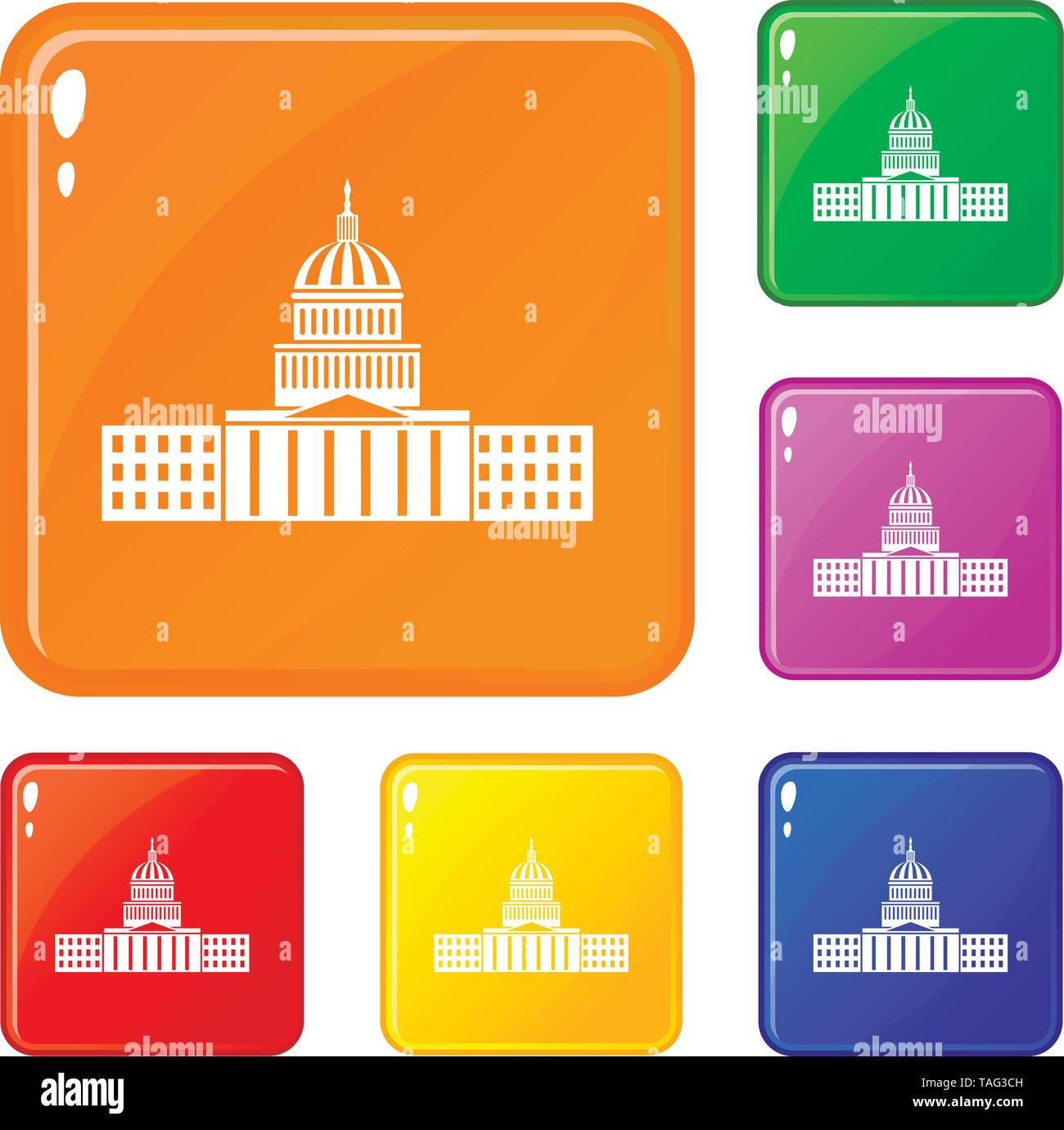 Capitol icons set vector color Stock Vector Image & Art - Alamy