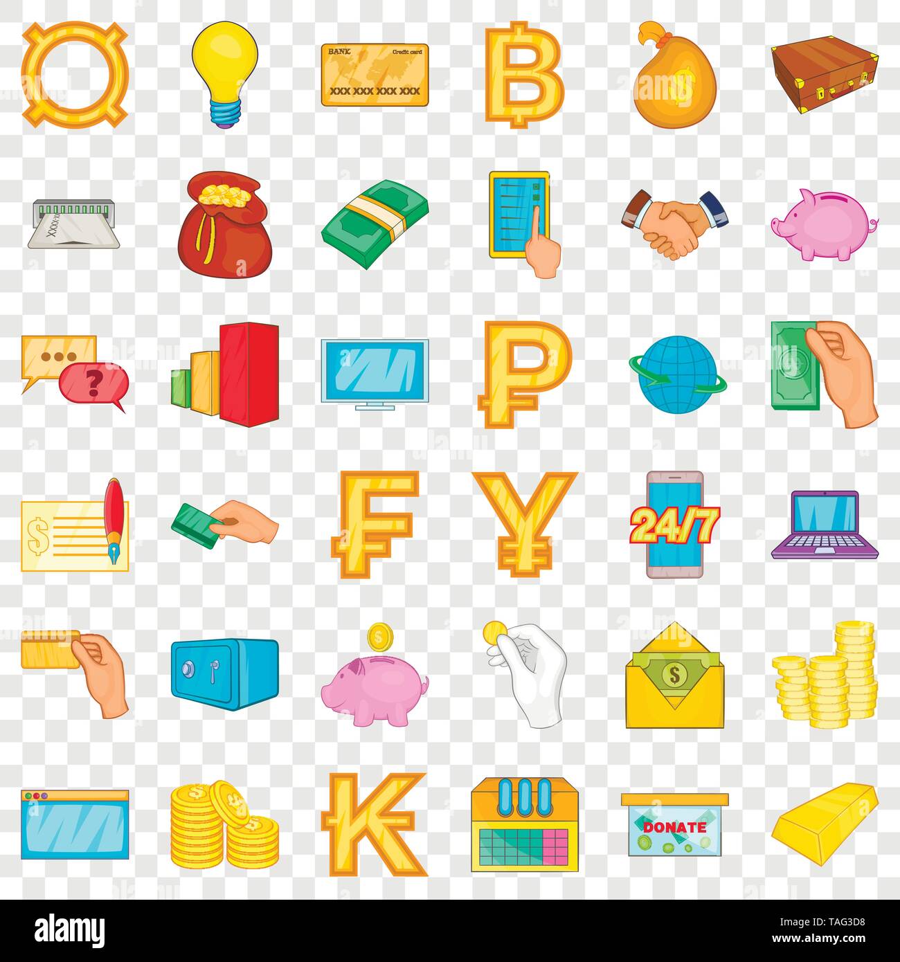 Safe icons set, cartoon style Stock Vector Image & Art - Alamy