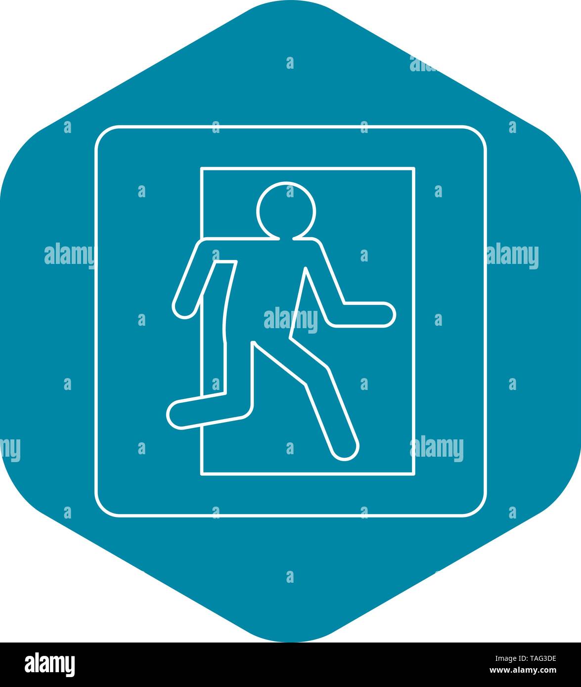 Fire exit sign icon outline Stock Vector Image & Art - Alamy