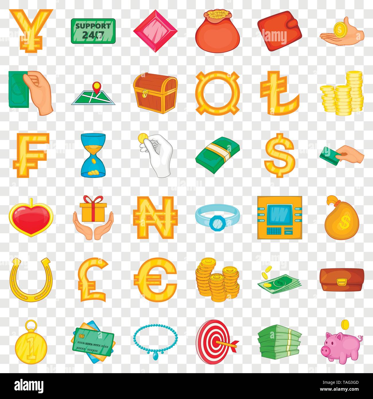 Dollar icons set, cartoon style Stock Vector Image & Art - Alamy