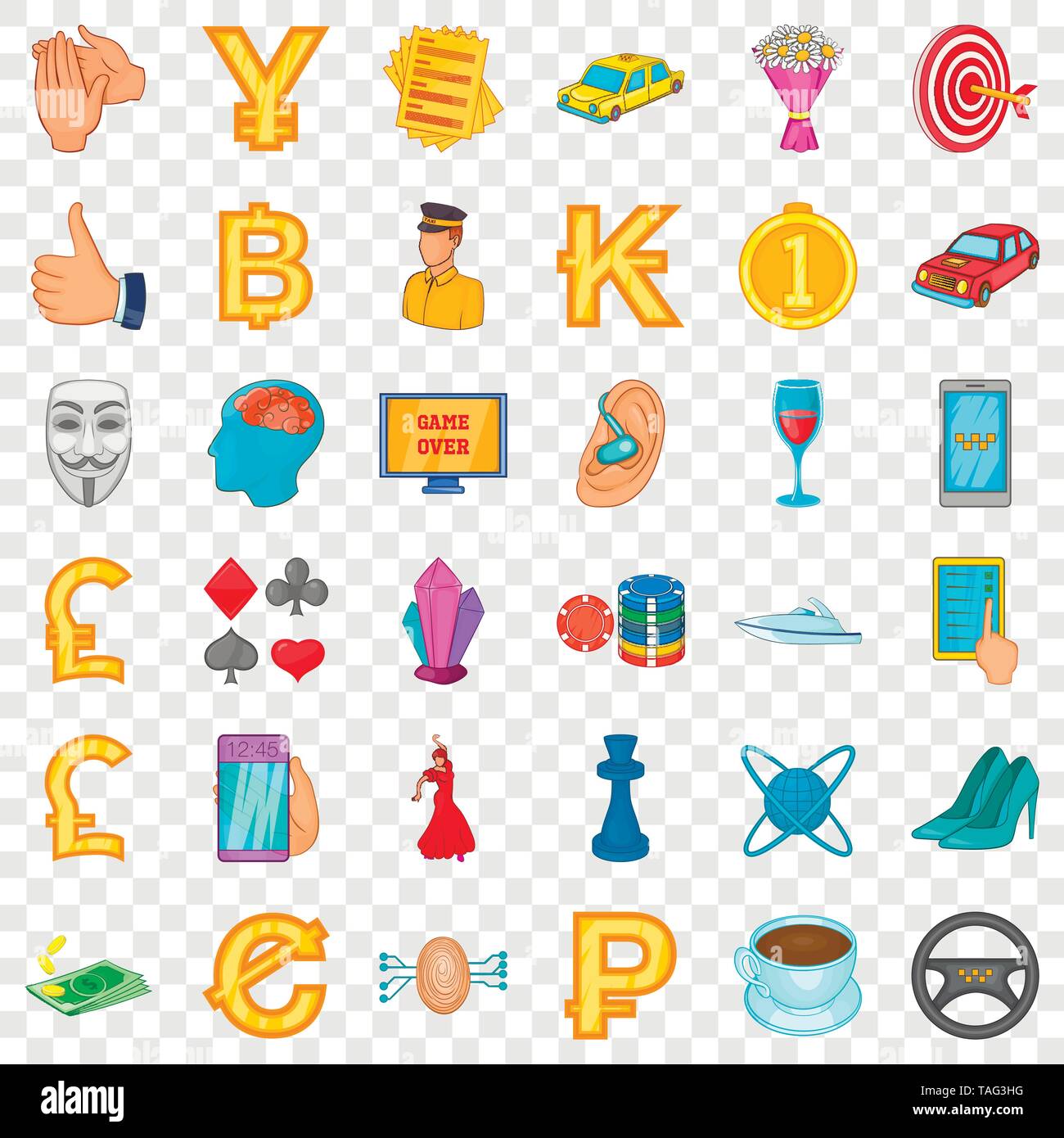 Gemstone icons set, cartoon style Stock Vector Image & Art - Alamy