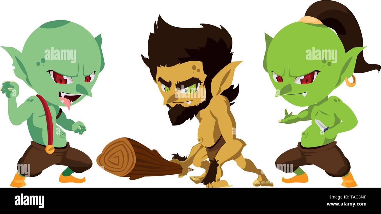 ugly trolls magic characters vector illustration design Stock Vector ...