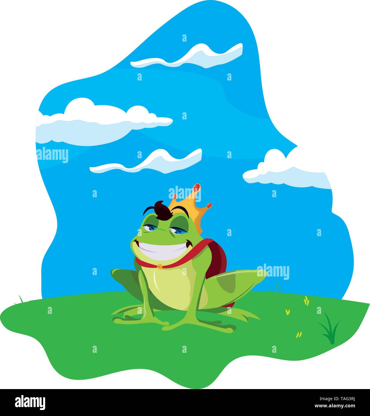 toad prince in garden fairytale character vector illustration design ...