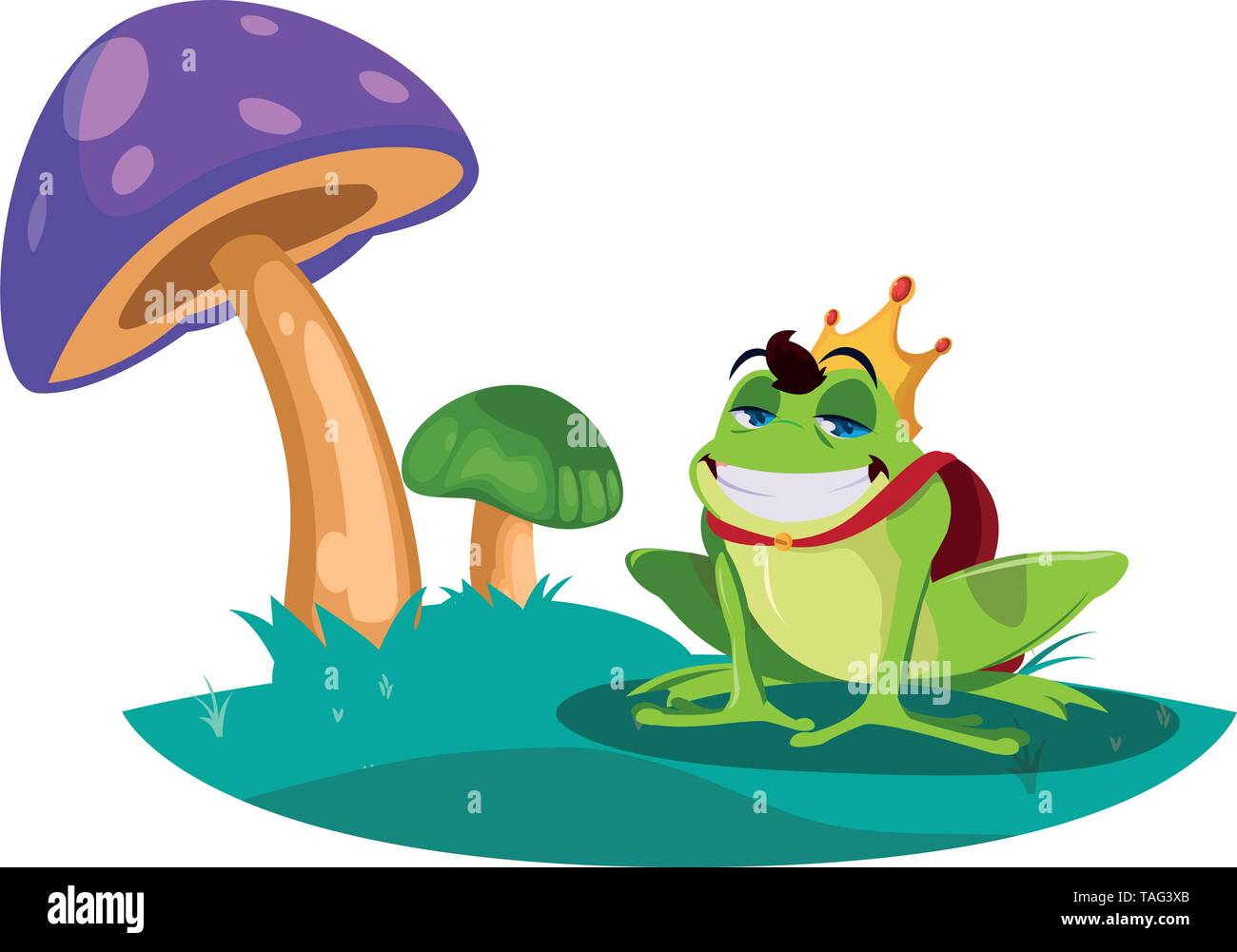 toad prince in garden fairytale character vector illustration design ...