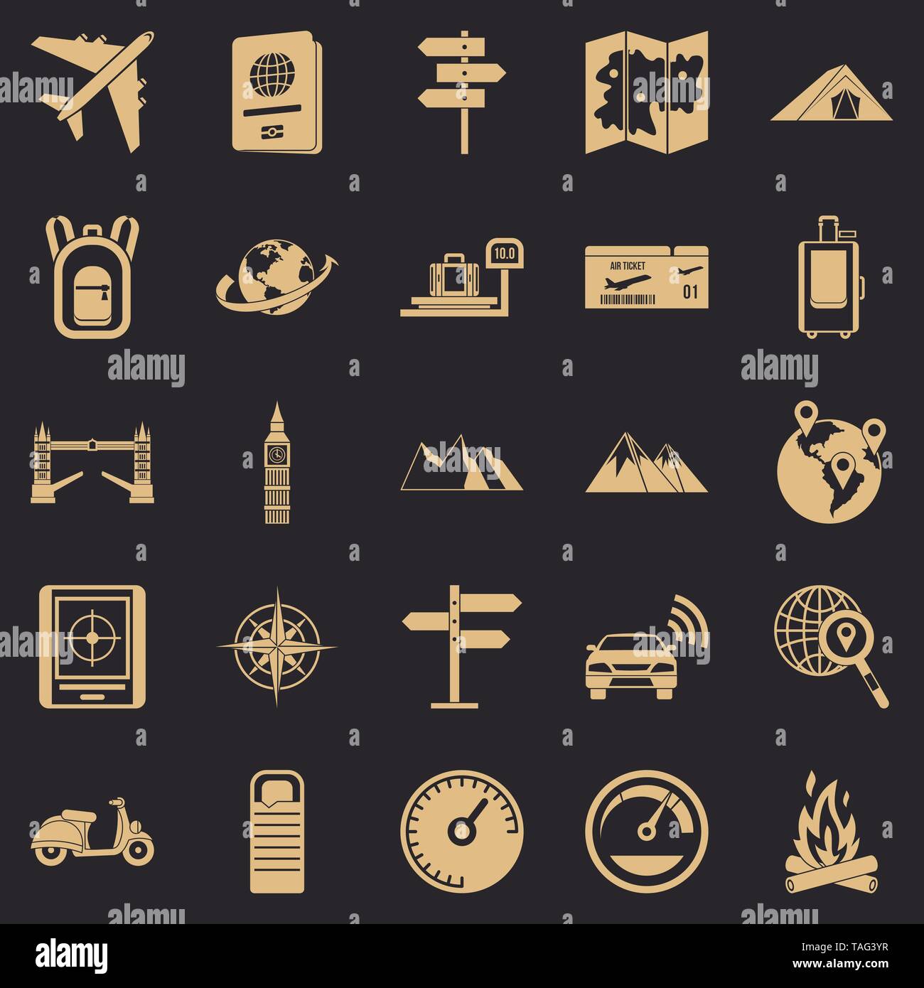 Abroad icons set, simple style Stock Vector Image & Art - Alamy