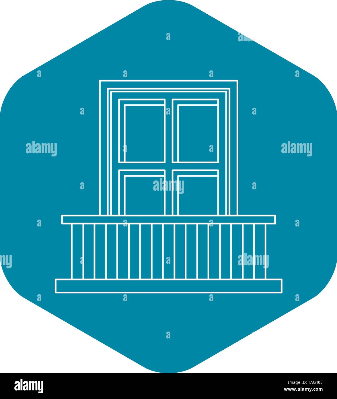 Classic balcony balustrade with window icon Stock Vector Image & Art ...