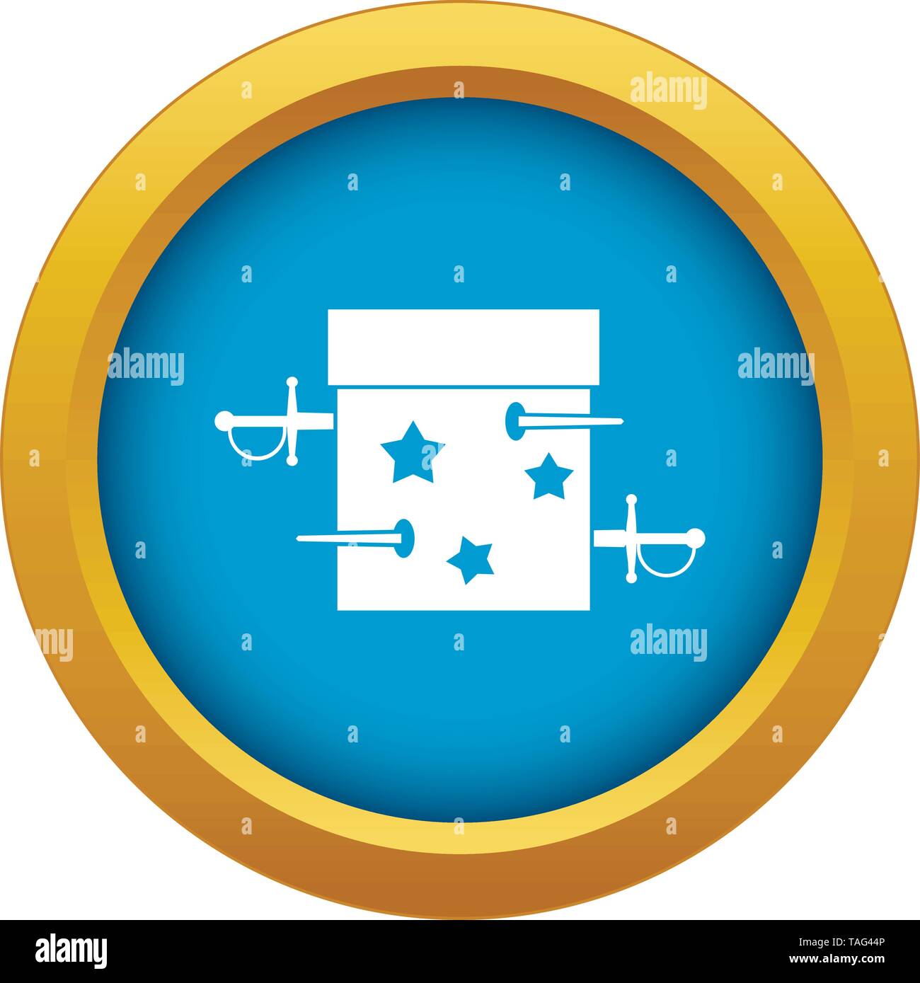 Sword box illusion icon blue vector isolated Stock Vector Image & Art ...