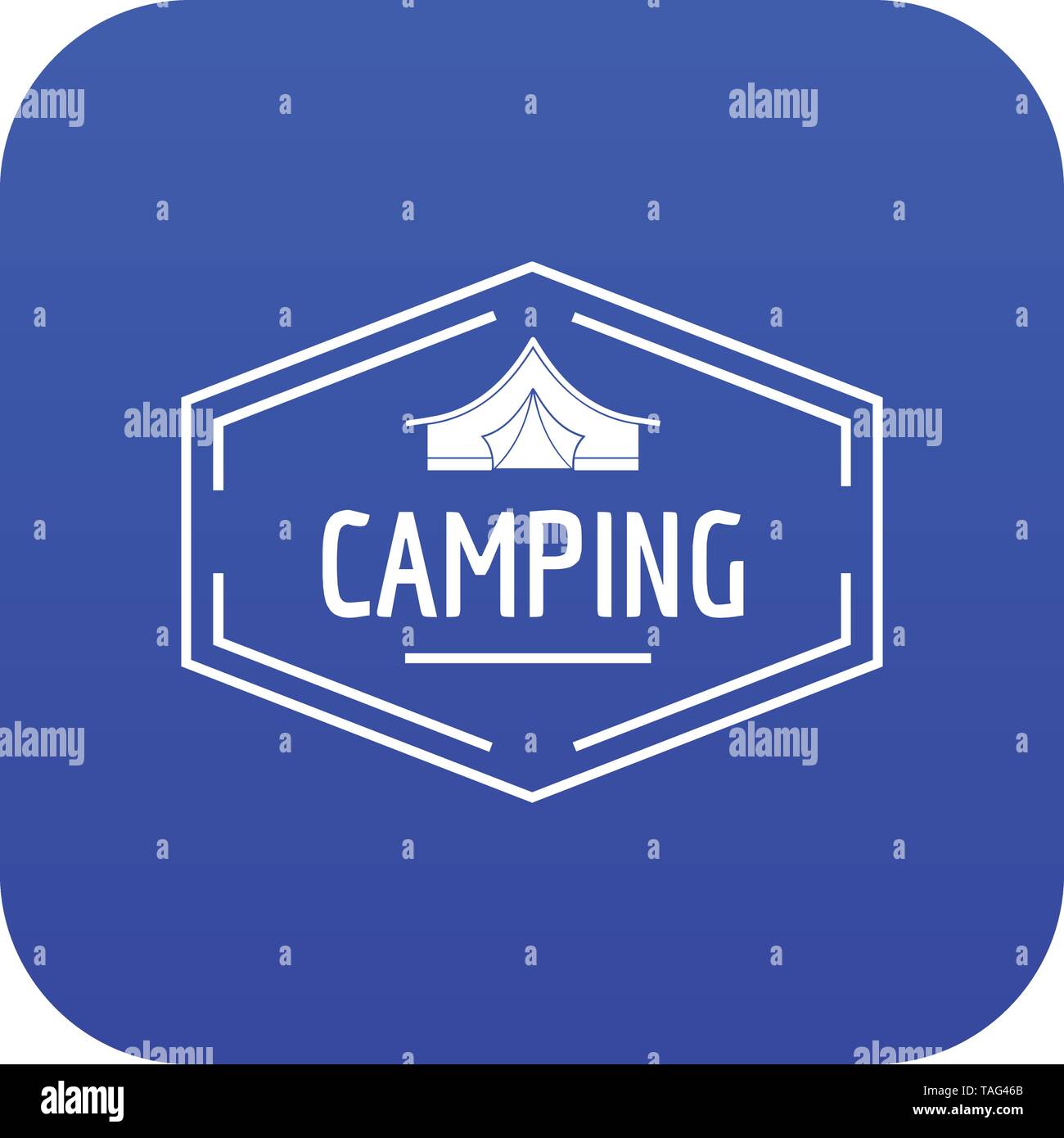 Camping shield icon blue vector Stock Vector Image & Art - Alamy