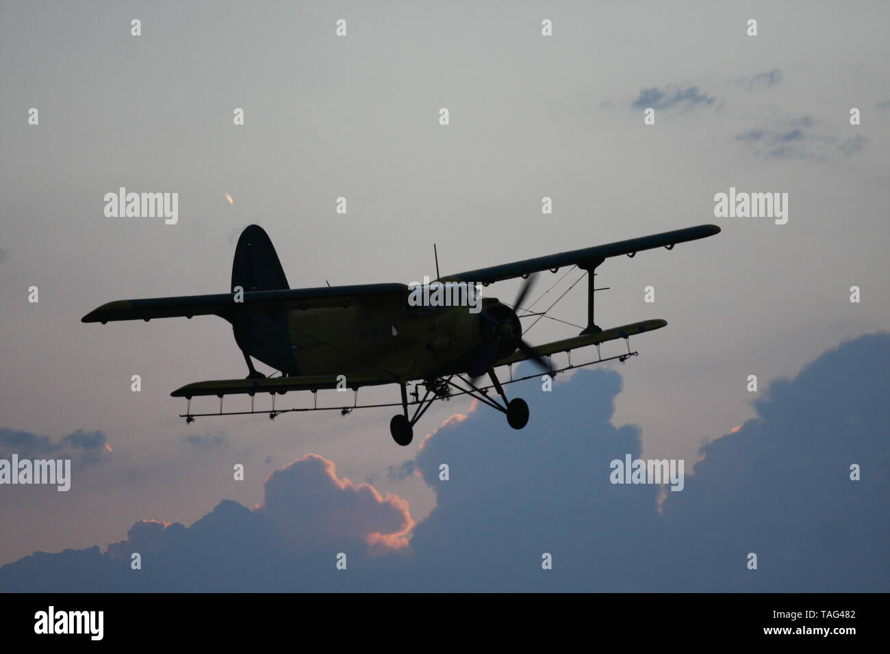 Antonv AN-2 biplane flying over the sky Stock Photo - Alamy